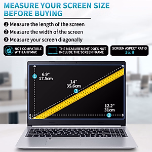 F FORITO 2 Pack 14 inch Anti Glare Laptop Screen Protector, Anti Scratch & Anti Fingerprint Screen Filter Compatible with 14" HP/DELL/ASUS/Acer/Samsung/Lenovo/Toshiba with 16:9 Aspect Ratio Laptop