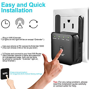 JOTACT WiFi Extender WiFi Booster and Signal Amplifier Covers Up to 6000 Sq.ft Speed Up to 1200Mbps for 15 Devices Internet Booster for WiFi Repeater Home Wireless Signal Booster with Ethernet Port