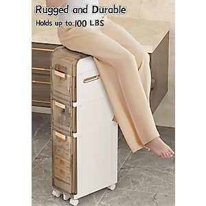 4-Tier Narrow Storage Cabinet by Lozovin - For Bathroom, Kitchen, Bedroom, Laundry