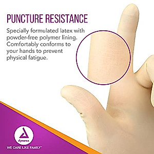 Dynarex Sterile Disposable Latex Surgical Gloves, Powder-Free and Sterile, Packaged in Pairs, Professional Medical and Healthcare Use, Veterinary Clinic, Bisque, Size 6.5, 1 Box of 50 Pairs of Gloves