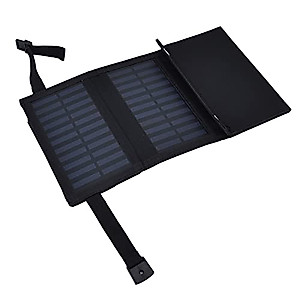 20W Solar Charger, 2A 5V Portable Monocrystalline Silicon Chargers High Conversion Rate Solar Panels 4 Folding Bags Waterproof with USB Port, for Camping Hiking Electric Car Phone Charging