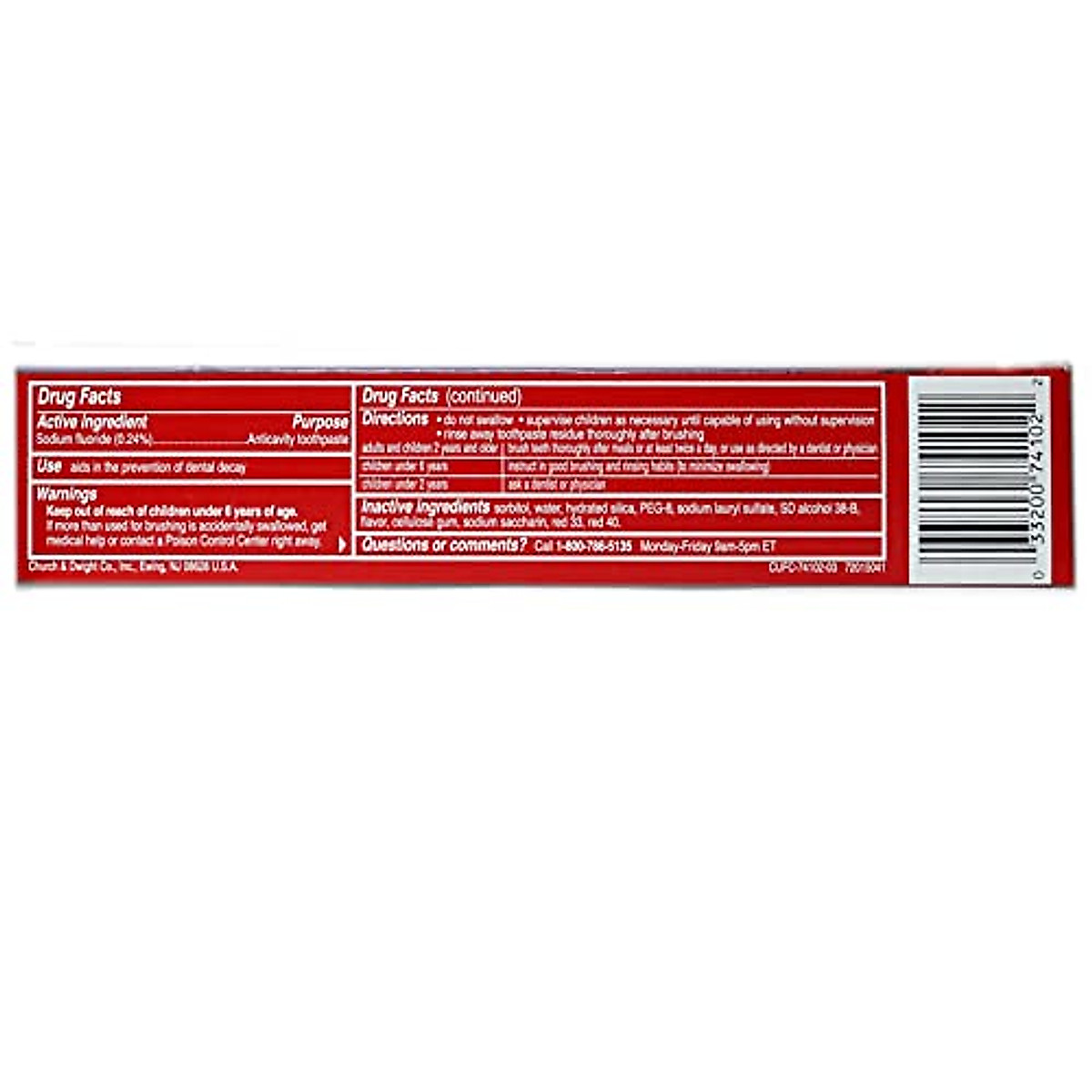 Close-Up Toothpaste, Refreshing Red Gel, Anticavity Fluoride, Cinnamon, 6 Ounce (Pack of 6)