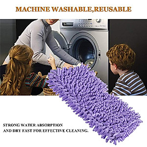 Turbokey 3 Pack Shark Steam Pocket Mops,Household Washable Microfiber Mop Pads Cleaning Pads Replacement for S3500 Series, S3501, S3601, S3550, S3901, S3801, SE450 (Purple,ZCM3)