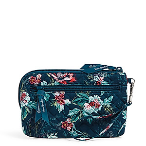 Vera Bradley Women's Cotton Wristlet With RFID Protection, Rose Toile - Recycled Cotton, One Size