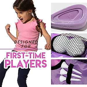 Franklin Sports Golf Set - Youth Adjustable Plastic Golf Club Set - Kids Golf Set with Bag & Balls - Adjustable Length Clubs For Toddlers - Pink