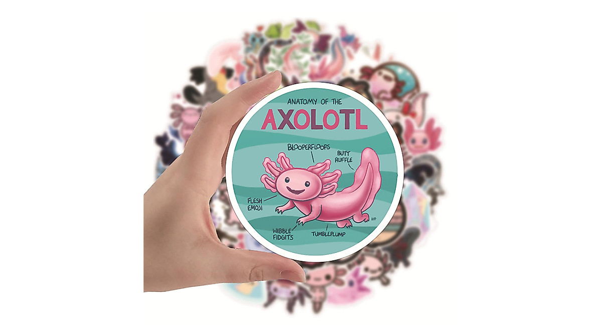 Cute Axolotl Stickers – Waterproof Vinyl Decals for Kids & Adults