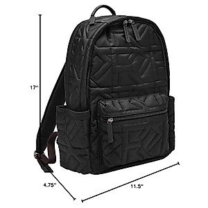 Fossil Unisex Buckner Fabric Backpack with Travel Strap Bag, Color: Black (Model: MBG9587001)