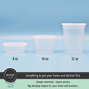 MULMEHË Heavy Duty Deli Containers with Lids, Clear, 32 oz, 24 Pack