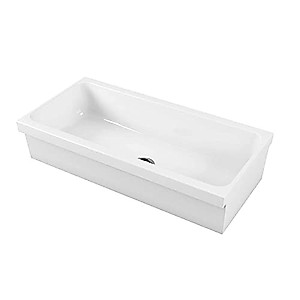Vintage Tub & Bath 35 Inch Fireclay Reversible Apron Farmhouse Utility Sink - White