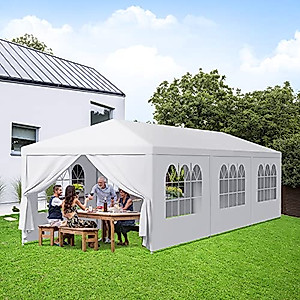 BBBuy 10’X30’ Outdoor Canopy Tent with Removable Sidewalls Gazebo Shelter Pavilion for Backyard BBQ Camping Picnic Parties Wedding Ceremony, Easy Assemble and Removable