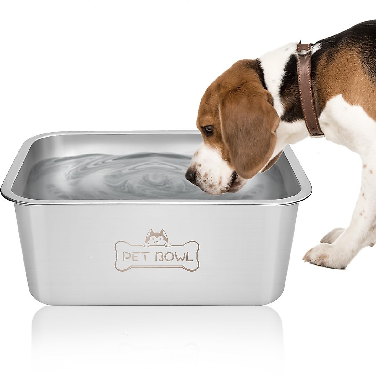 Vumdua Water Bowls for Large Dogs, 3 Gallons Durable Stainless Steel Dog Bowls - Large Capacity Water and Food Bowl for Large, X - Large Breed Dogs Indoor Outdoor, Easy to Clean
