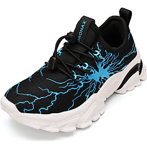 BRONAX Blue Boys Slip on Shoes Youth Laceless Sneakers Size 3 Comfortable Lightweight School Shoes Athletic Running Tennis for Big Kids