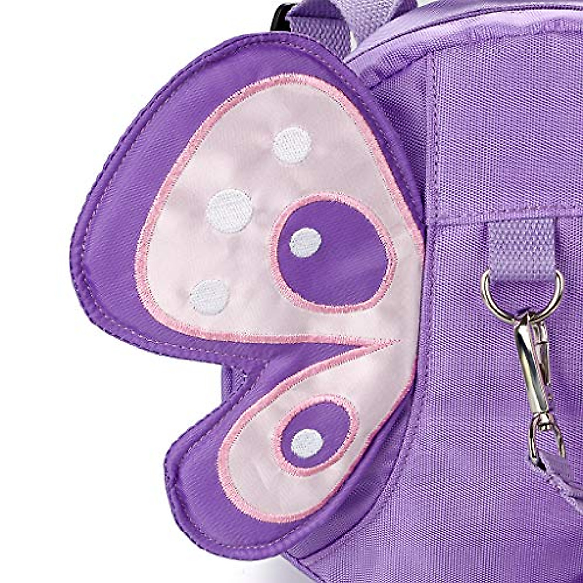 Hipiwe Baby Anti-Lost Backpack Butterfly Walking Safety Belt Harness Toddler Reins Strap with Leash (Purple)