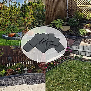 Garden Edging Border, Garden Landscape Edging Borders for Flower Bed, Gray Stone Effect Plastic Lawn Edging Fencing | No Dig Landscape Edging | 20 Pcs | 16 Ft | (Gray)