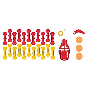 Zip Linx Jumping Domino Action - Hi-Fly Set | Chain Reaction Game - Create Unlimited Designs | Includes 22 ZipLinx, 3 Hi-Fly Balls, and 1 Launcher Key