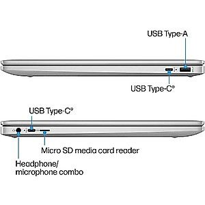HP 15.6" HD Chromebook Laptop for Student and Business, Intel Processor N200, 8GB RAM 128GB Storage(64GB eMMC + 5ave 64GB Flash Memory), Intel UHD Graphics, Wi-Fi, Bluetooth, HDMI, Chrome Os, Silver
