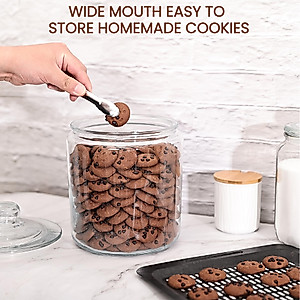 Set of 2, 1 Gallon Glass Cookie Jar, Large Glass Jars with Airtight Lids, Clear Storage Container for Keep Fresh, Kitchen Food Organization Canisters for Candy, Flour, Sugar, Coffee