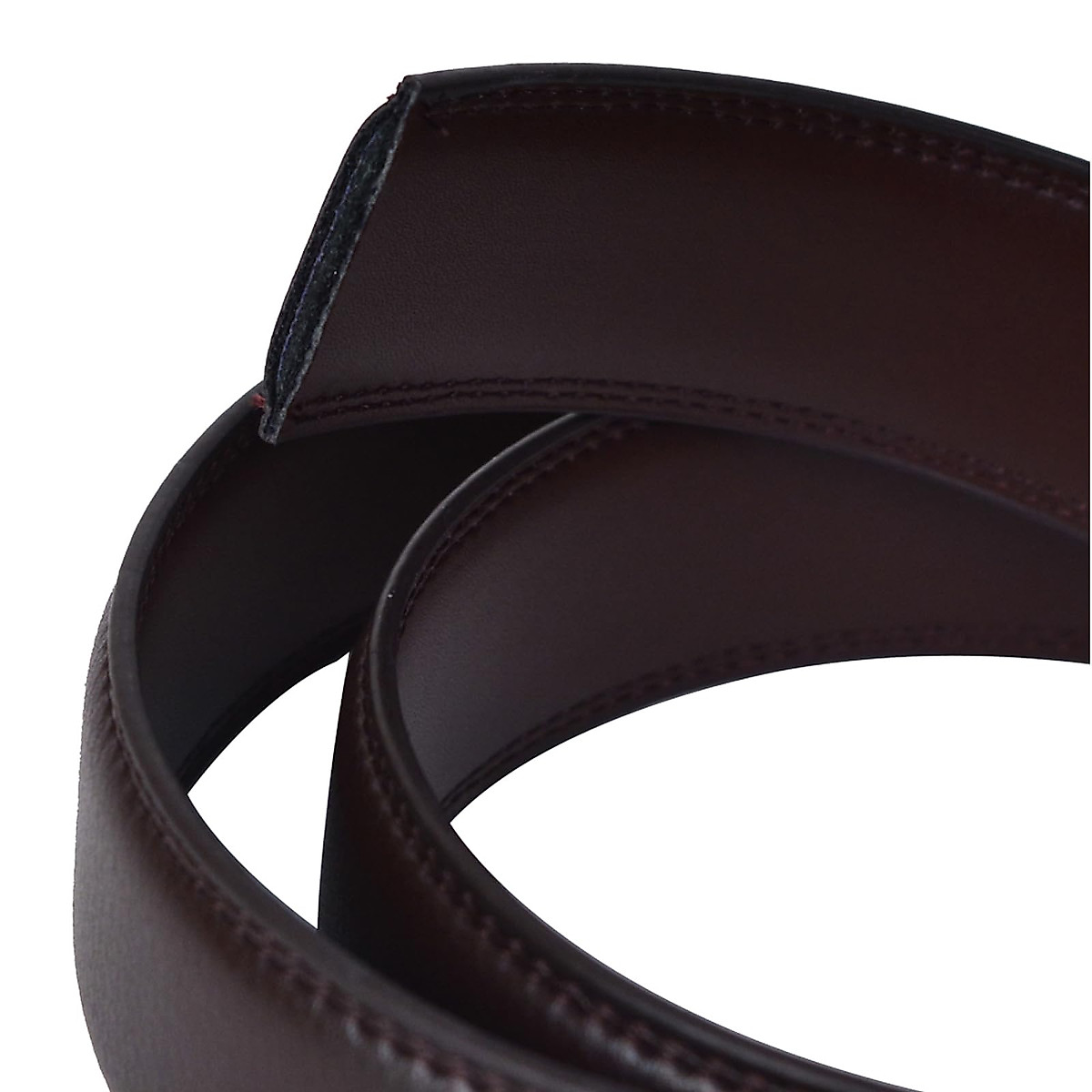 Bleiou 2 Pack Genuine Leather Belt 35''-43''Replacement Leather Belt No Holes Only 1 3/8" Width (Black & Brown)