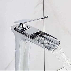HOONWEAR Kitchen Taps Basin Faucet Bath Waterfall Shower Faucet Bathtub Faucet Deck Mounted Brass Bathroom Faucets,Faucets, CF001