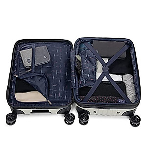 Ben Sherman Sunderland Spinner Travel Upright Luggage, Dover White, 20-Inch Carry On