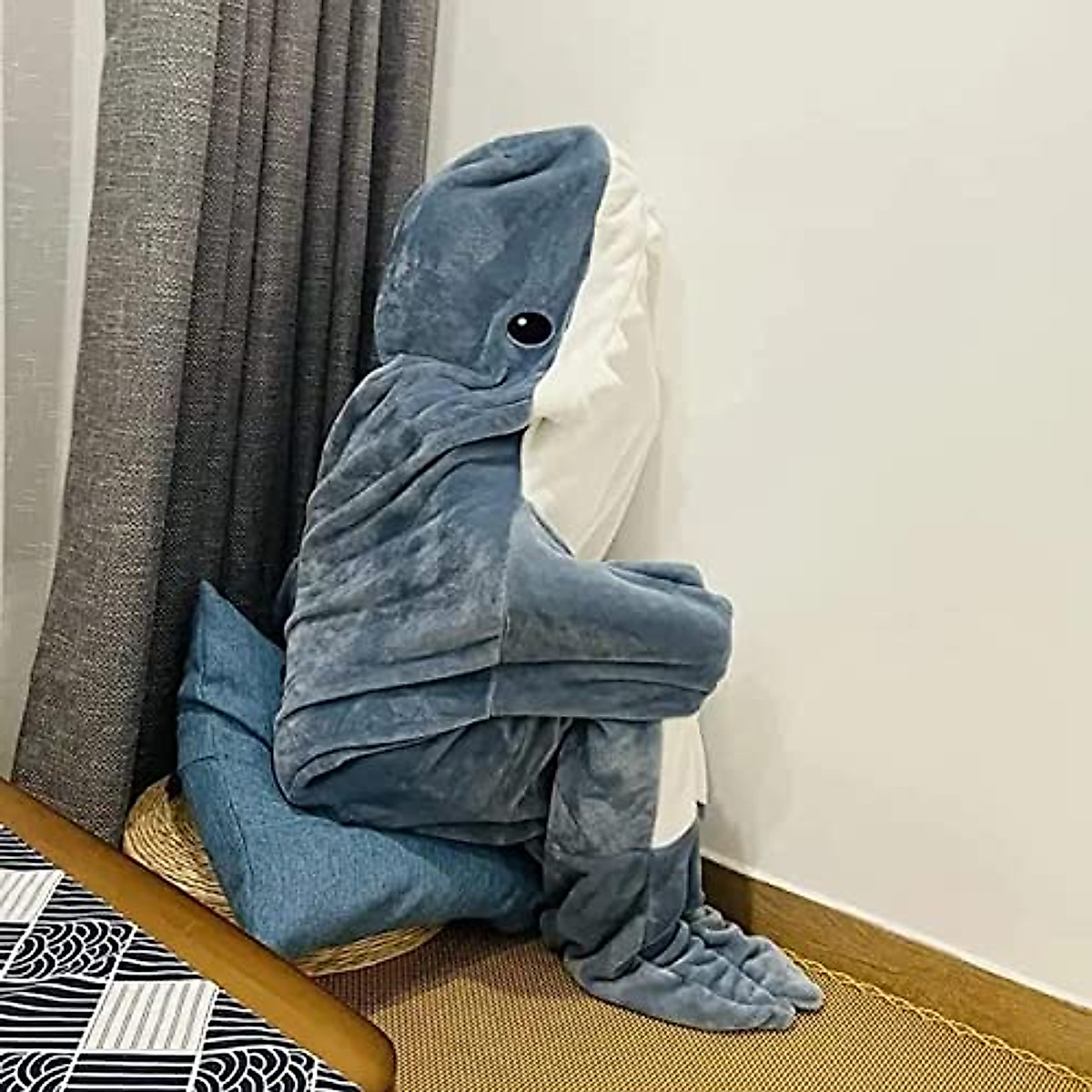 VAHIGCY Shark Blanket Adult - Wearable Shark Blanket Super Soft Cozy Flannel Hoodie - Shark Onesie Blanket Hoodie
