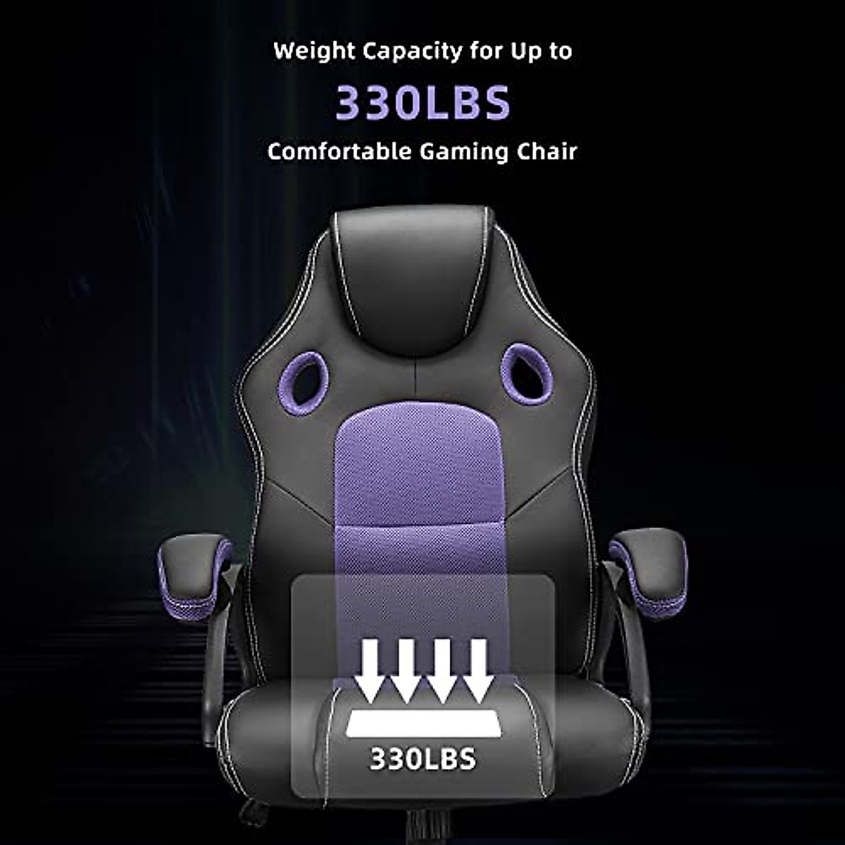DualThunder Gaming Chairs, Home Office Desk Chairs Clearance, Comfortable Cheap Gaming Office Chairs, Computer Chairs Video Game Chairs, Gaming Chairs for Teens Gamer, Swivel Rolling Chairs, Purple