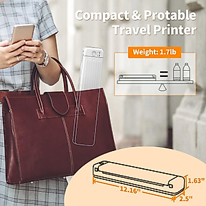 Itari P831 Portable Printers Wireless for Travel, Bluetooth Thermal Transfer Printer, Compact Inkless Printer with 200 Sheets 8.5x11 US Letter Copy Paper…