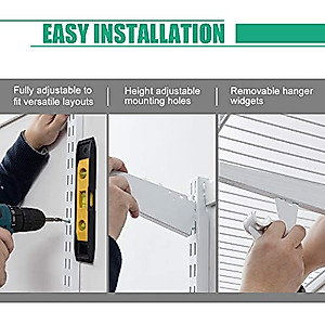 Tangkula 4 to 6 FT Custom Closet System, Wall Mounted Closet with Hanging Rod, Metal Hanging Storage Organizer Rack Wardrobe with Shelves, Adjustable Closet System Kit for Bedroom