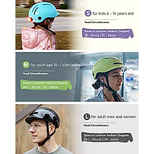 Bike Helmets for Adults Men Women,Mens/Womens Cool Bicycle Helmet with Magnetic Rear LED Light,Youth Boys/Girls Helmet (Shiny Aqua,M)