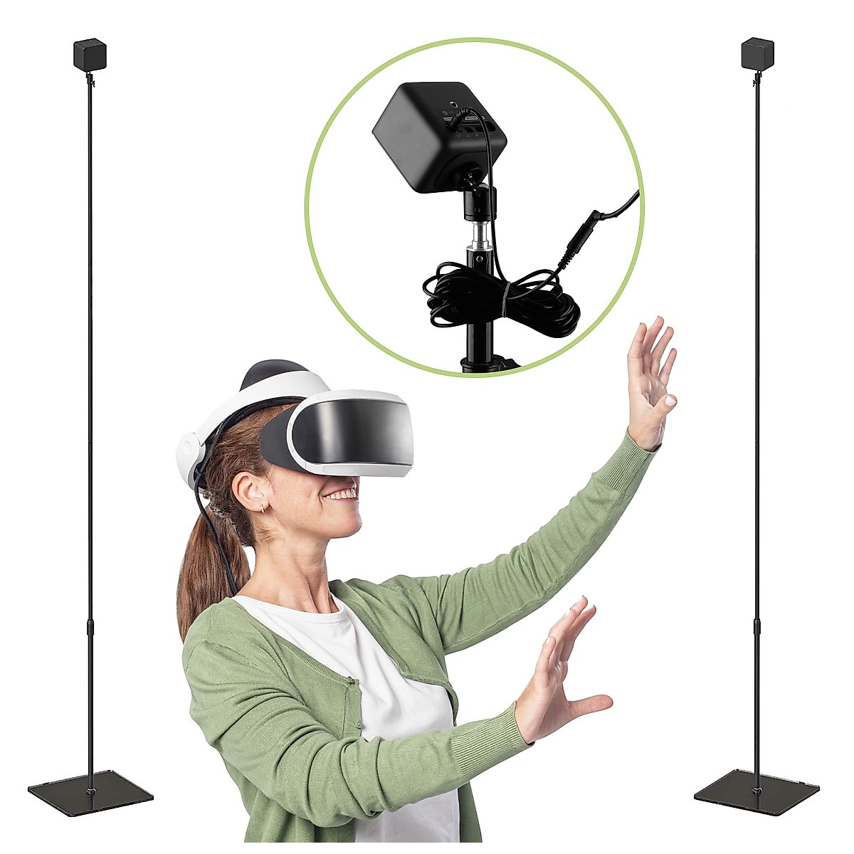 Skywin VR Stand Compatible with HTC Vive & Index Base Station - Tempered Glass HTC Vive Stand for Vive and Rift Constellation Sensors