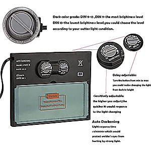 Welding Lens, Solar Powered Auto Darkening Welding Lens Panel, Welding Helmet/Mask Lens Automation Filter Shade Eyes Goggles, Welding Helmet Lens