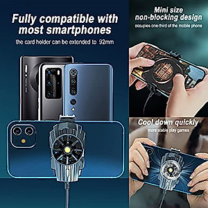 Active Cooling Fan Mobile Phone Radiator for Playing Games Watching Videos Cooler Controller Compatible for Universal iPhone/Android Smartphone
