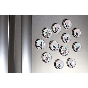 12 Pack Multicolor Plant Fridge Magnet Set, Strong Refrigerator Magnets for Whiteboard, Cute Magnets for Lockers, Neodymium Magnet Backing