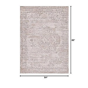 Rugs.com Oregon Collection Rug – 8' x 11' Ivory Low-Pile Rug Perfect for Living Rooms, Large Dining Rooms, Open Floorplans