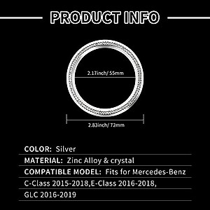 KORUIPEI Car Rear Air Conditioner Outle Ring Fit for Mercedes Benz E Class W212 W213 E300 E400 C Class W205 C300 GLC260 GLC300 CLS300 CLS400 CLS450 Accessories