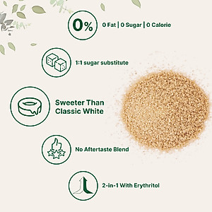 Golden Monk Fruit Sweetener with Erythritol, 4 Pounds - No After Taste - Brown Sugar Substitute, Keto Diet Friendly, Zero Calorie, Natural Sweetener for Drinks, Coffee, Tea, Cookies, No-GMO, Vegan