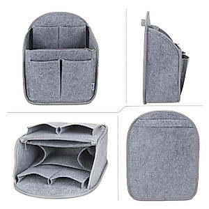 LUXJA Backpack Organizer, Felt Organizer Insert for Backpack, Gray