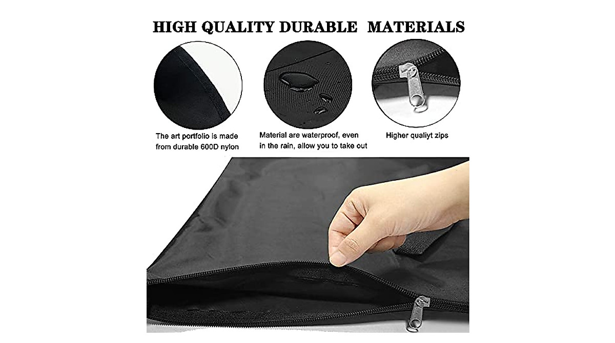 Large Art Portfolio Tote - Waterproof 24 x 36 Inches for Artists