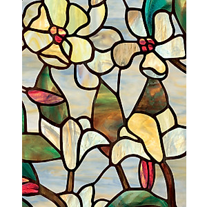 01-0142 Window Film, Summer Magnolia, Self-Static, 24 x 36-in. - Quantity 1