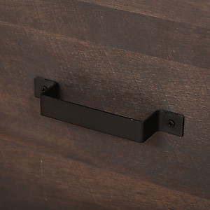 Vinsetto Lateral Office File Cabinet with 2 Large Drawers and Adjustable Metal Hanging Bars for A4, Letter and Legal Sized Files, Storage Organizer, Brown/Black