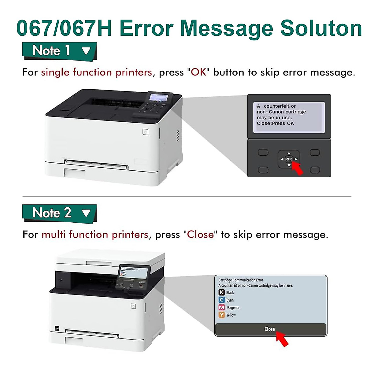 067H 067 MF656Cdw Toner Cartridge 4 Pack Set High Yield Compatible Replacement for Canon 067H for Canon imageCLASS LBP633Cdw LBP632Cdw MF653Cdw MF654Cdw MF656Cdw Series Printer CRG-067H CRG067H Ink