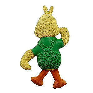 ESSALALA Dog Interactive Chew Puzzle Toys, Durable Natural Rubber Toys for Teeth Cleaning, Squeaky Food Plushed Treat Dispensing Toys for Puppy, Small, Medium to Large Dogs (Yellow, Duck Bernie)