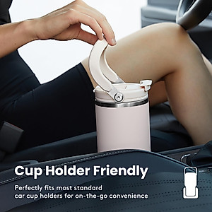 COKTIK 40 oz Tumbler with Handle and Straw, Double Insulated Tumblers with Flip Straw and Top Handle, Leakproof Tumbler, Stanley Cup, Insulated Water Bottle (Rose Quartz)