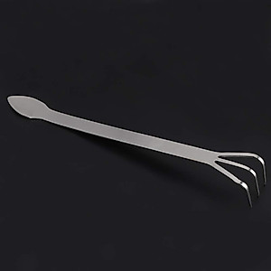 Honiwu Root Rake for Bonsai, Stainless Steel 3-Prong Loosen Soil Bonsai Tree Tools with Ergonomic Handle for Garden Lawn