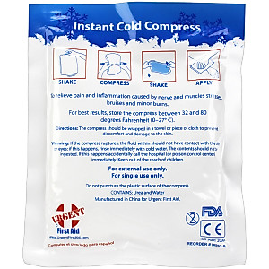 Case of 125 Instant Cold Packs, 5" x 6" (4" x 5" Cold Area) - Disposable Cold Compresses - No pre-Chilling Required for Quick, Effective First aid Treatment & Relief of Aches, Pains, Bumps & Bruises