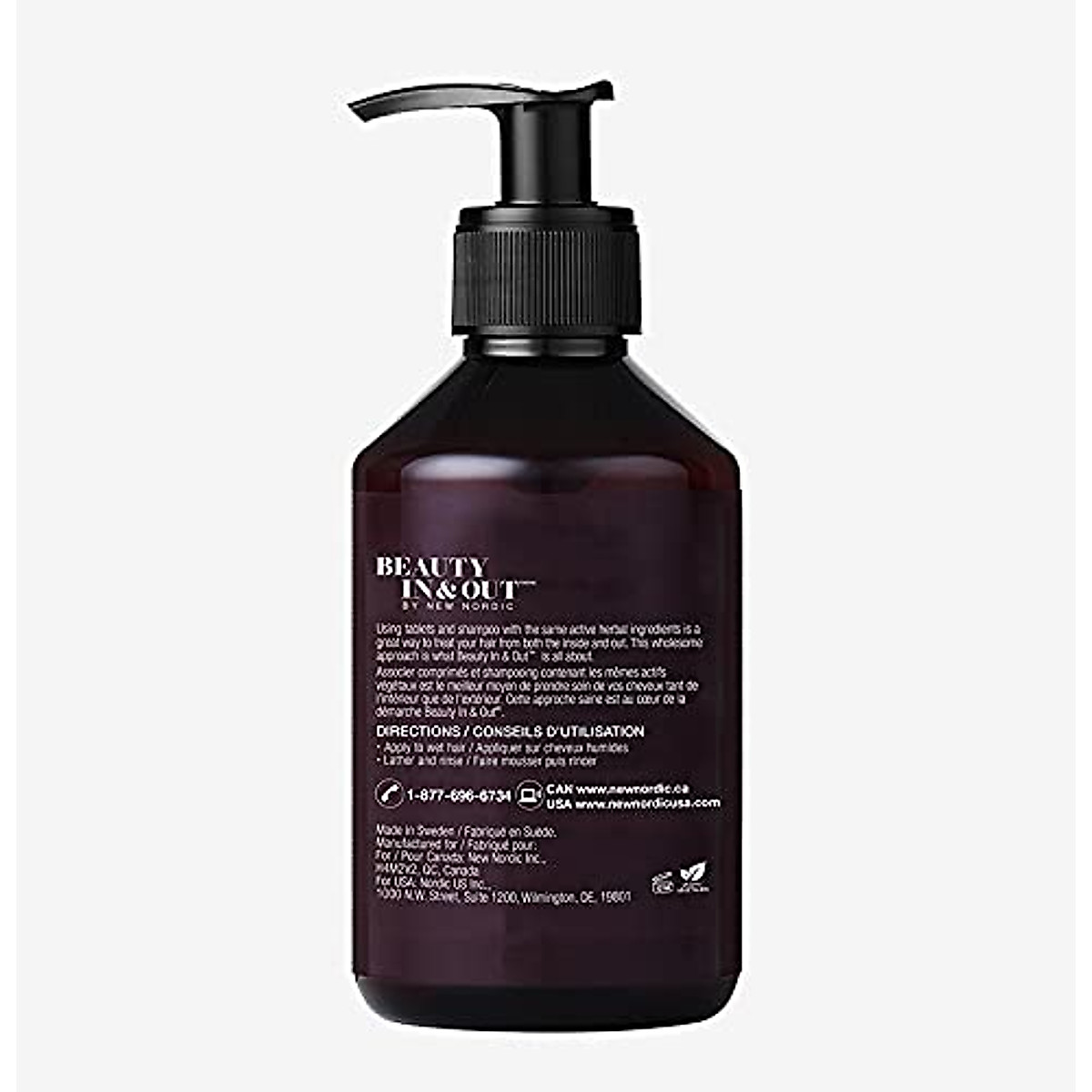 New Nordic Hair Volume Shampoo, Herbal Recipe for Thicker Fuller Hair, Vegan, Clean Ingredients, 8.5 Fl Oz