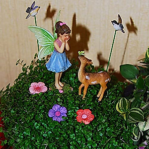 Mood Lab Fairy Garden - Miniature Accessories and Figurines Kit - Deer Set of 7 pcs - for Outdoor or House Decor