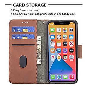 Fansipro Wallet Folio Case for Samsung Galaxy S9 Plus, Premium PU Leather Slim Fit Cover for Galaxy S9 Plus, 3 Card Slots, Steady Strong, Brown