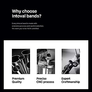 Intoval Band for Samsung Galaxy Watch 3 45mm / Watch 46mm / Gear S3 Frontier/Classic, Garmin Fenix 5/5 Plus/ 6/6 pro Premium Stainless Steel Bands with Link Adjustment Tool (22mm Strap, Black)