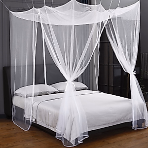 Mengersi Mosquito Net for Bed Canopy with Zipper,Canopy Bed Curtains Twin,Twin XL Bed,Mosquito Netting for Patio,Camping,Bug Net for Camping,White